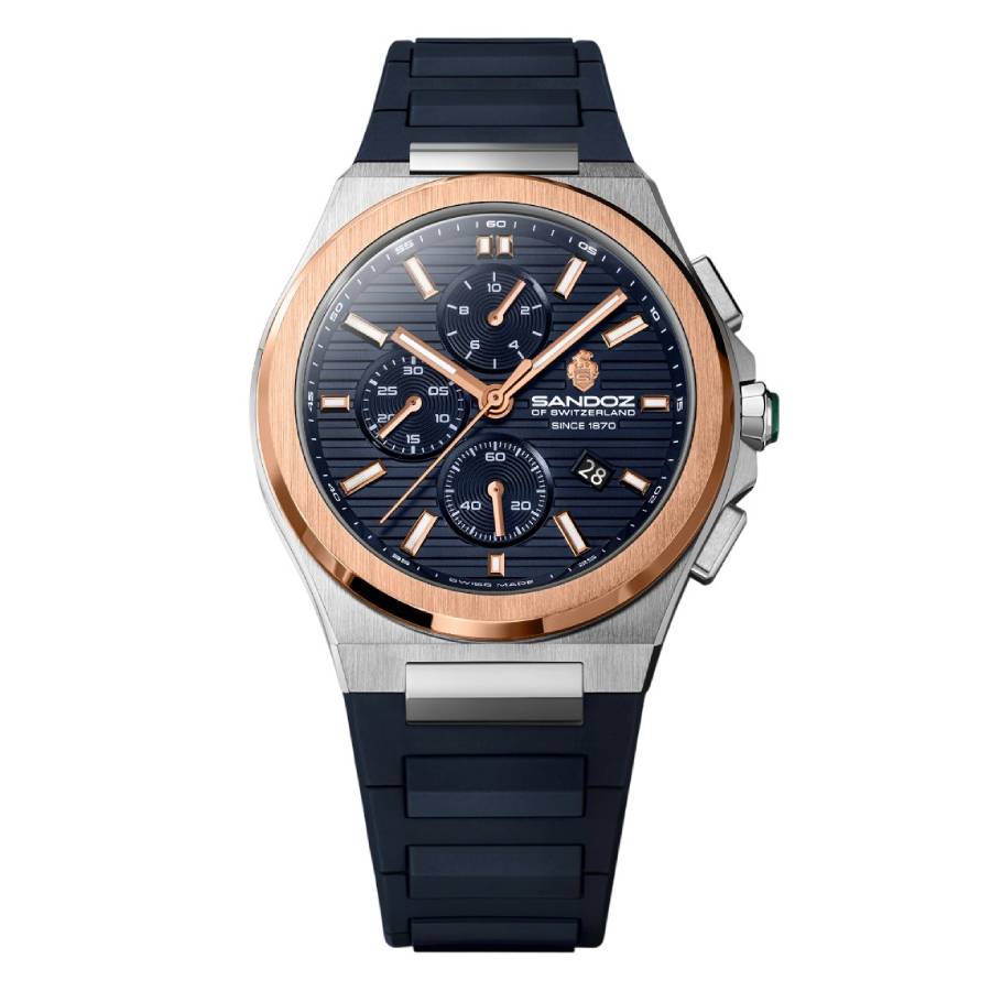 Sandoz Chanet Chronograph Quartz Blue Dial Men's Watch SZWGO0000827 ...
