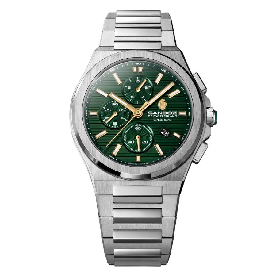 Sandoz Chanet Chronograph Quartz Green Dial Men's Watch SZWGI0000823 ...