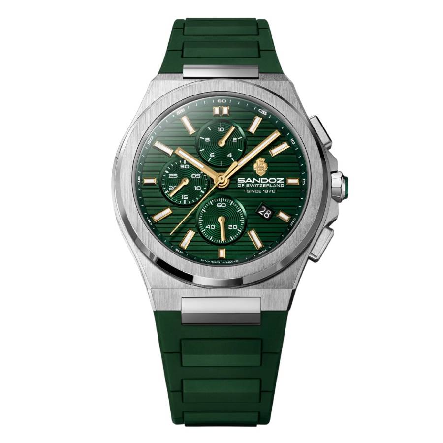 Sandoz Chanet Chronograph Quartz Green Dial Men's Watch SZWGO0000826 ...