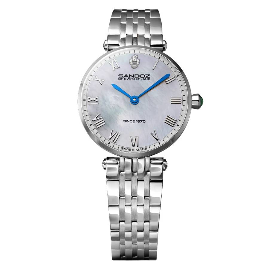 Sandoz Orangerie Quartz White Mother of Pearl Dial Ladies Watch ...