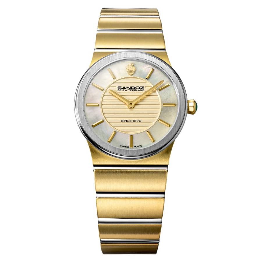 Sandoz Tresor Quartz Champagne Mother of Pearl Dial Ladies Watch ...