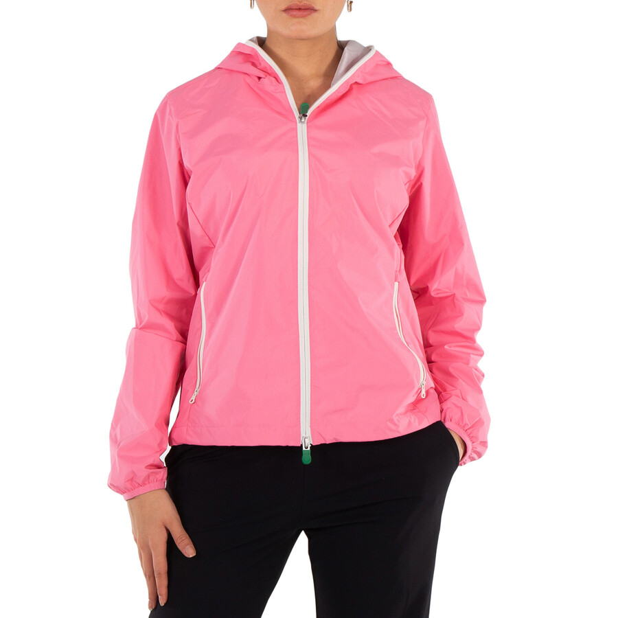 Save The Duck Aurora Pink Stella Hooded Rain Jacket, Brand Size 2 ...