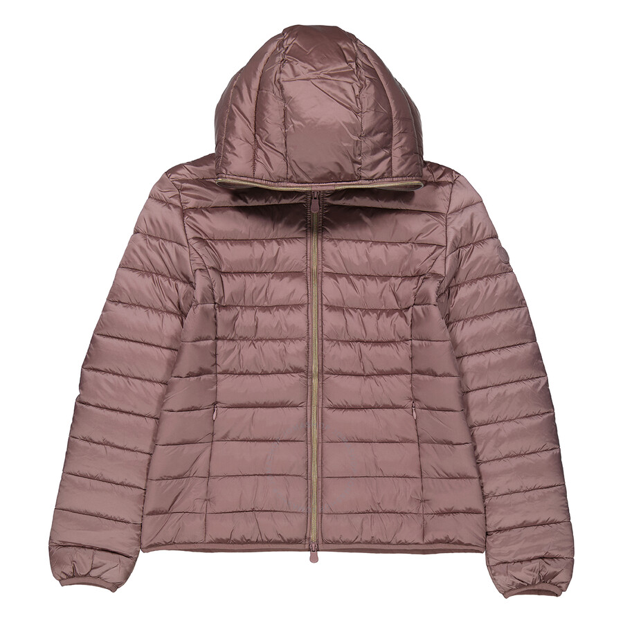 Save The Duck Ladies Withered Rose Alexis Hooded Puffer Jacket In Pink ...