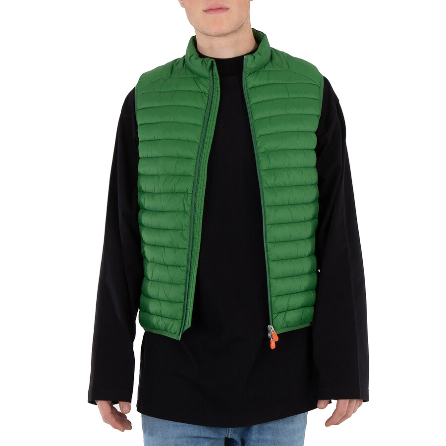 Save The Duck Men's Rainforest Green Adam Icon Padded Vest, Size Medium ...