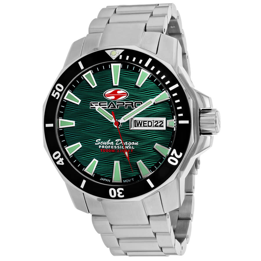 Seapro Scuba Dragon Diver Limited Edition 1000 Meters Green Dial Men's ...