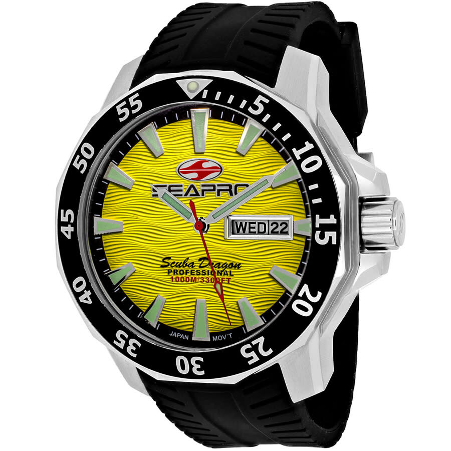Seapro Scuba Dragon Diver Limited Edition 1000 Meters Yellow Dial Men's ...