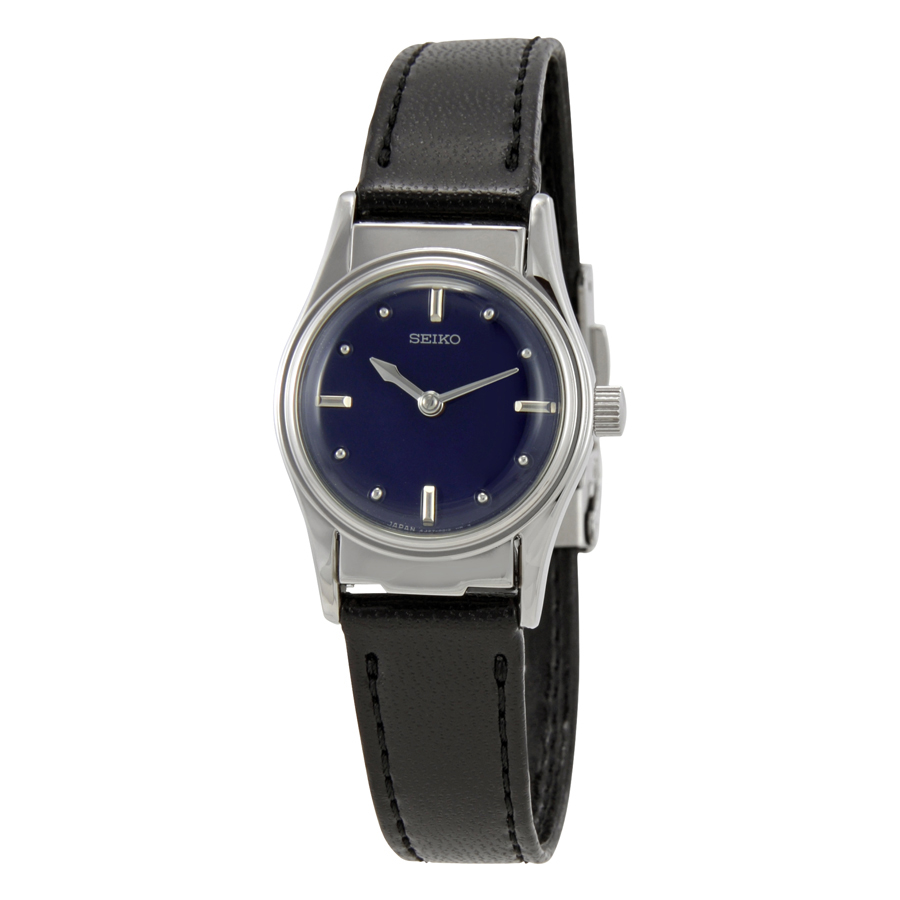 Seiko Braille Black Dial Black Leather Ladies Watch SWL001 ...
