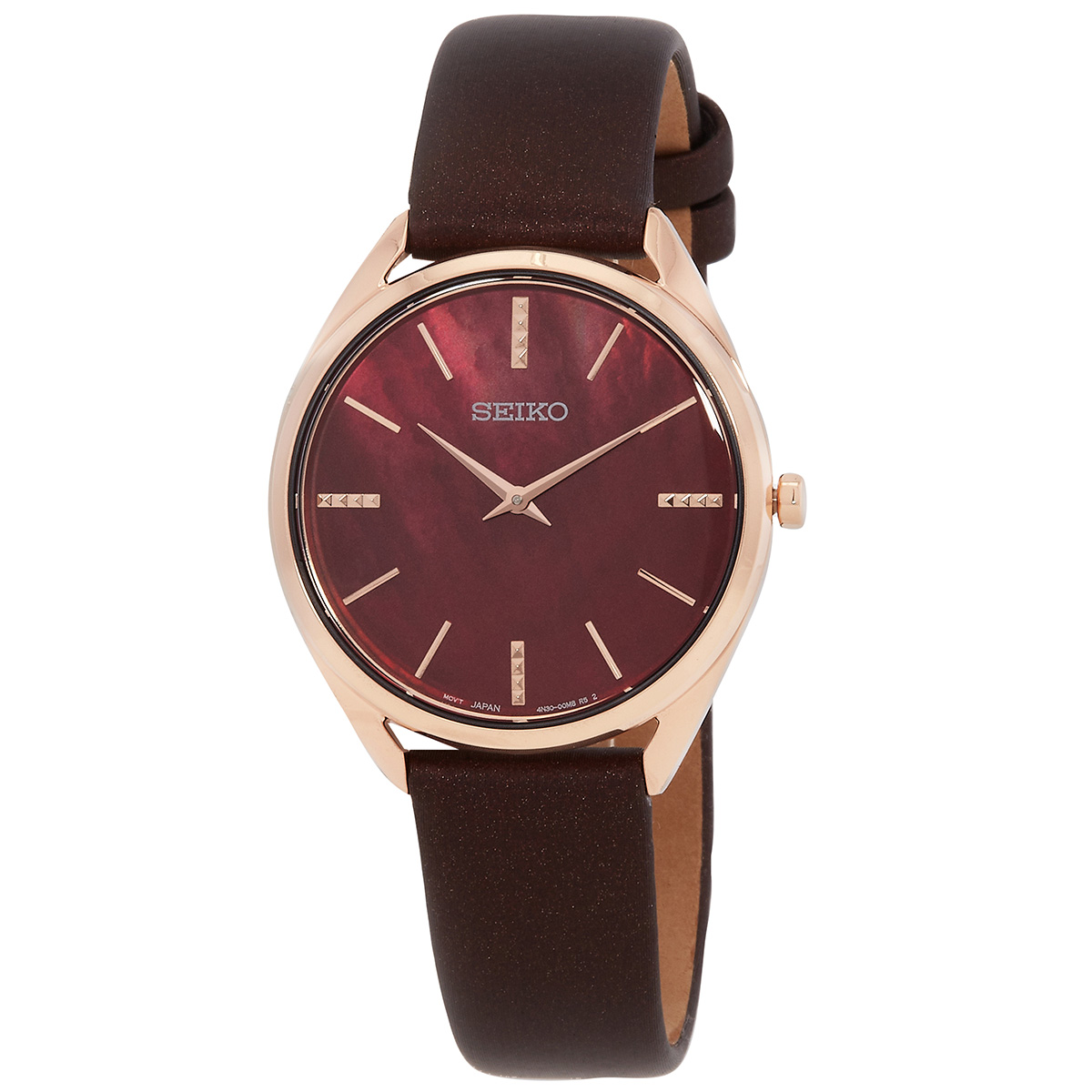 Seiko Essentials Quartz Bordeaux Dial Ladies Watch SWR082 4954628246110 ...