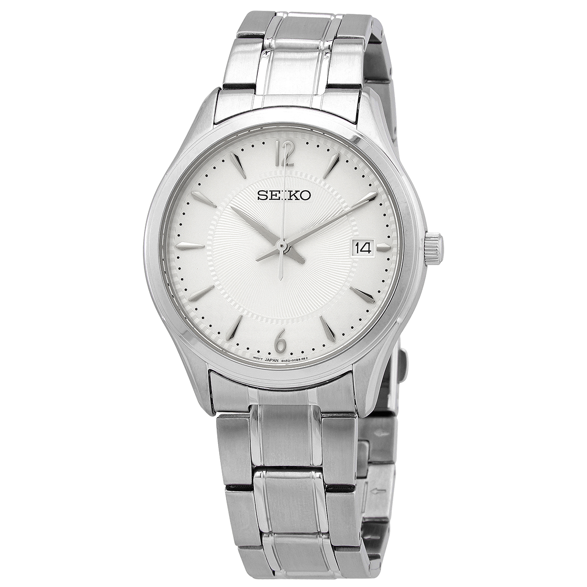 Seiko Noble Quartz Silver Dial Stainless Steel Men's Watch SUR417 ...