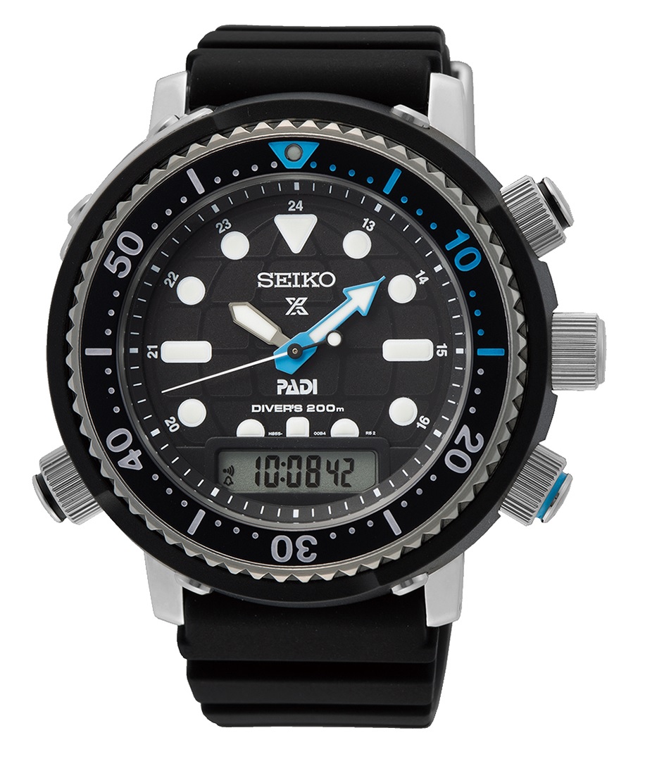 Seiko Prospex PADI Alarm Chronograph Analog-Digital Black Dial Men's ...