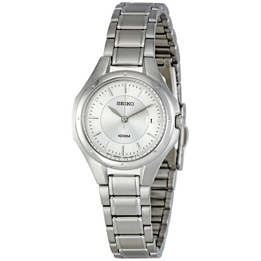 Seiko Silver Dial Stainless Steel Quartz Ladies Watch SXDE11 ...