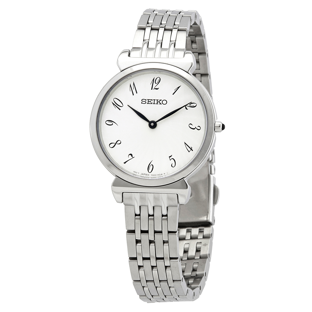 Seiko Silver Patterned Dial Quartz Ladies Watch SFQ801 - Watches ...