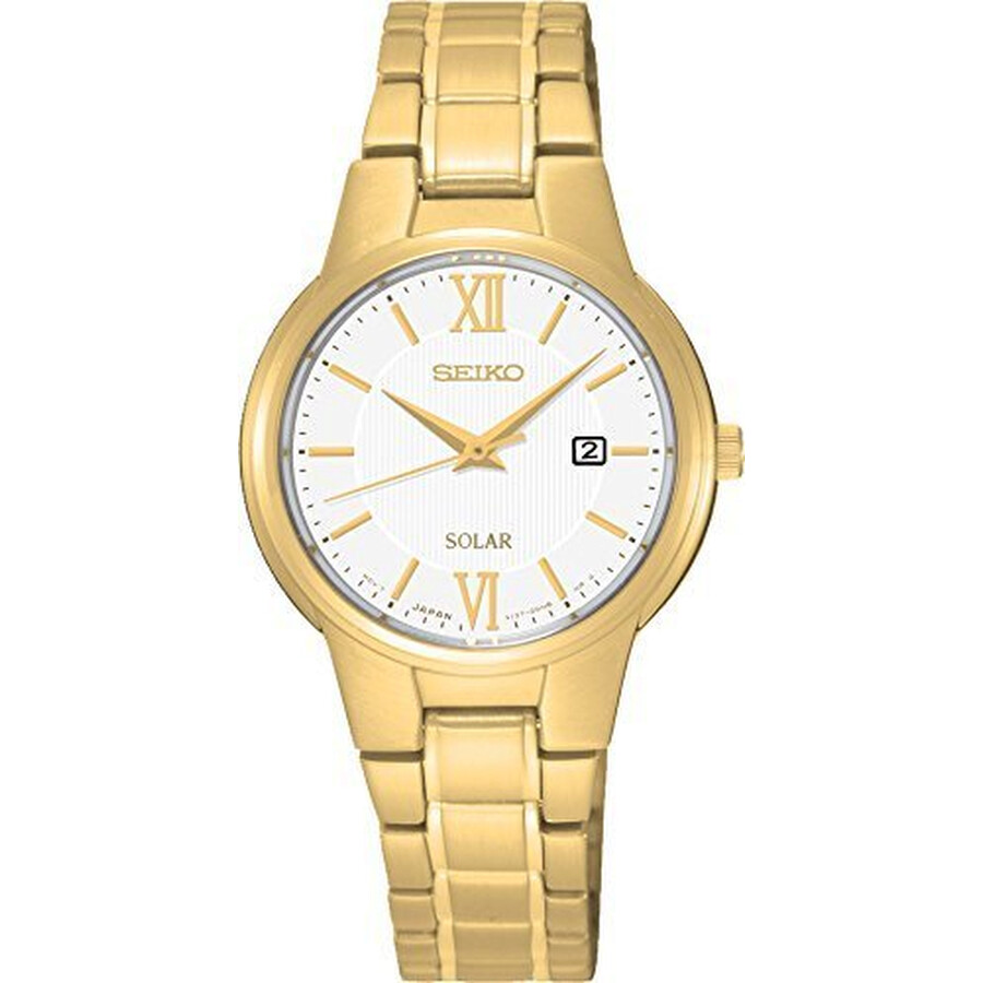 Seiko Solar White Dial Ladies Watch SUT232 4954628193049 - Watches ...