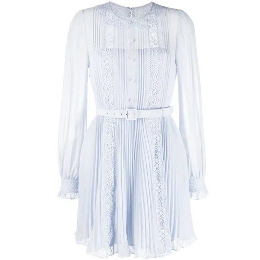 Self Portrait Ladies Pale Blue Chiffon Mini Dress, Brand Size 6 RS23 ...