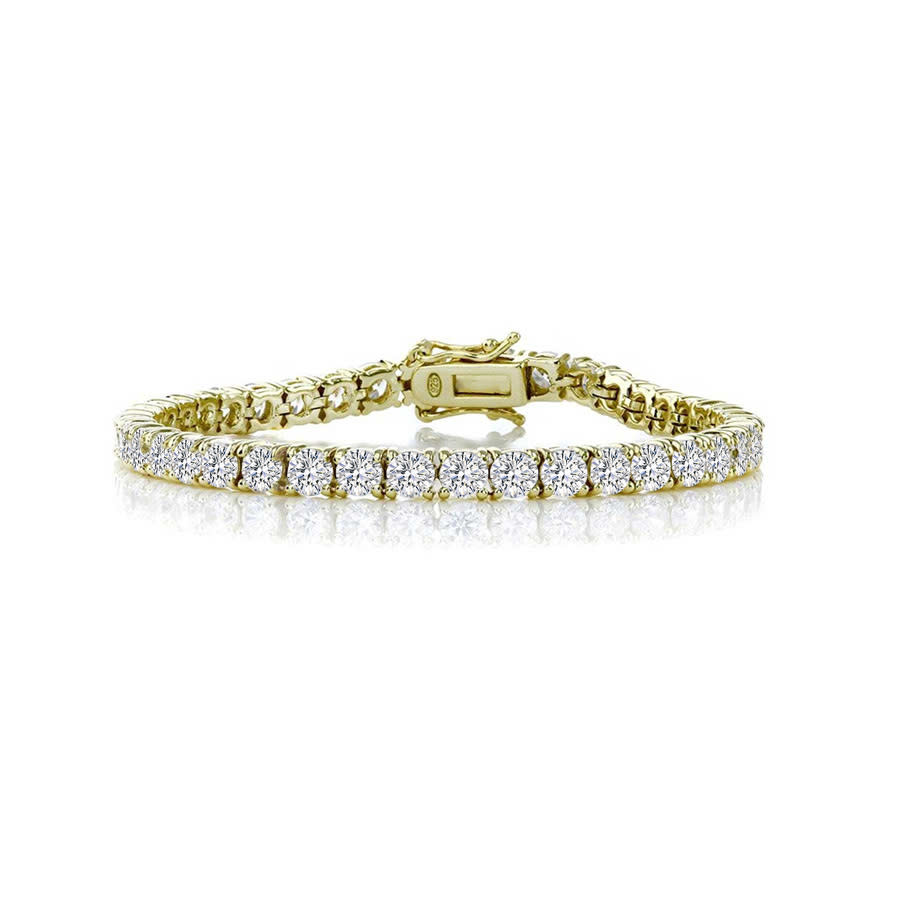 Stella Valentino Tennis Bracelet with 4mm Round Clear Cubic Zirconia ...