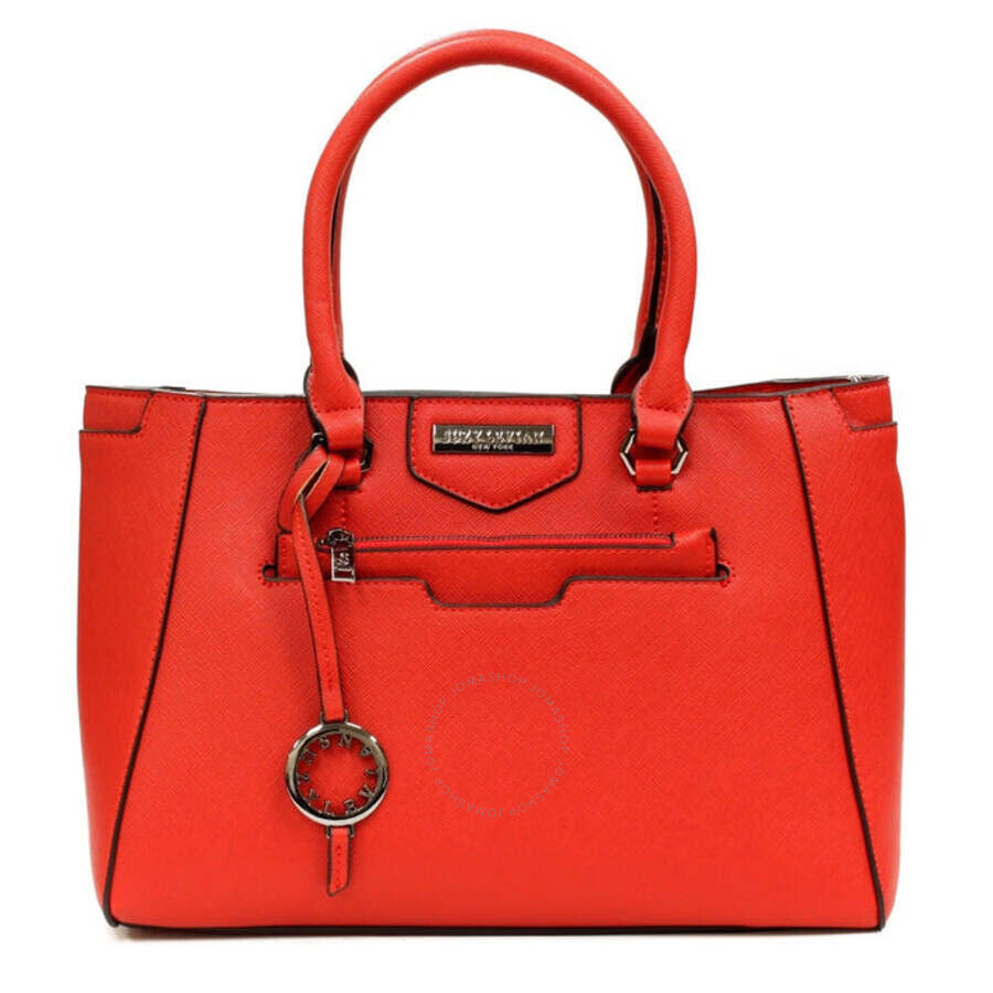Suzy Levian Saffiano Faux Leather Satchel Handbag PK04204A-Red ...