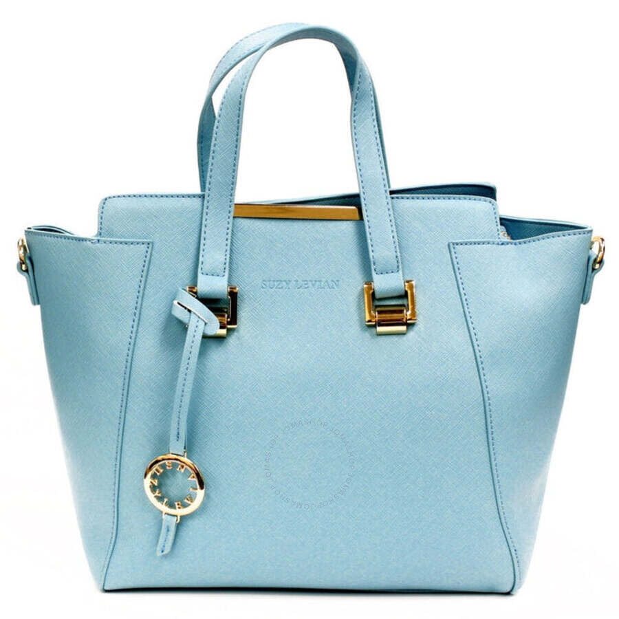 Suzy Levian Saffiano Faux Leather Satchel Handbag PK04856A-Blue ...