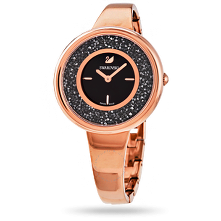 Swarovski Crystalline Pure Quartz Black Dial Ladies Watch 5295334 ...
