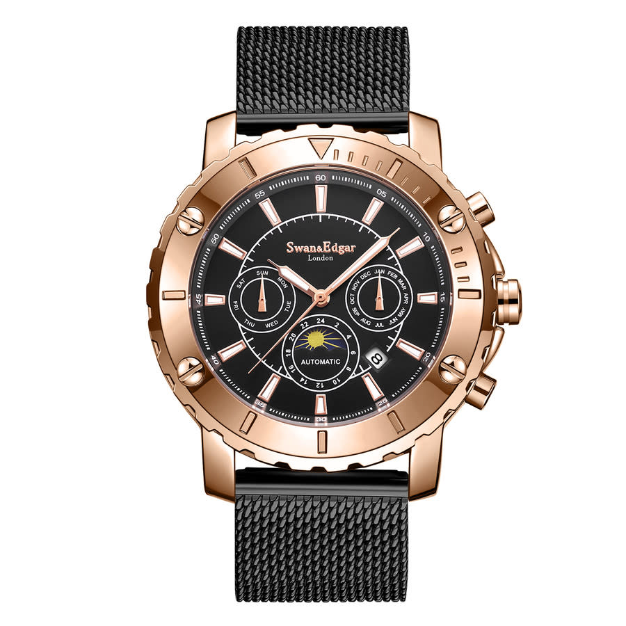 Swan & Edgar Bolt Automatic Black Dial Men's Watch SE01241 793565115967 ...