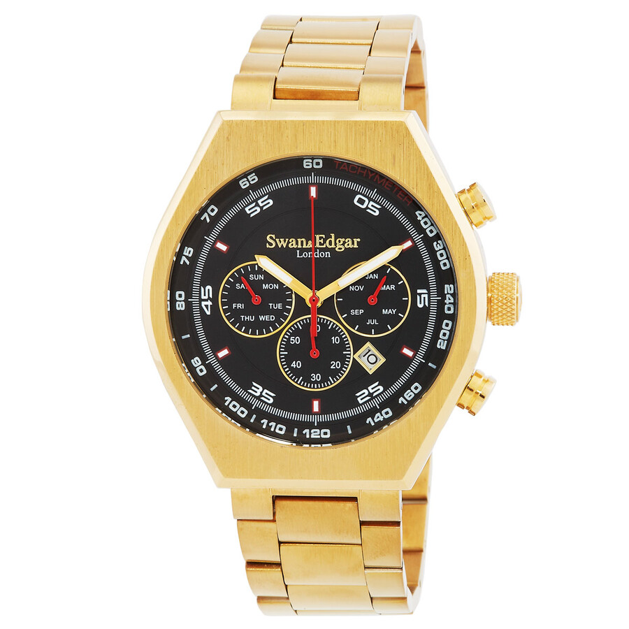 Swan & Edgar Contemporary Classic Automatic Black Dial Men's Watch ...