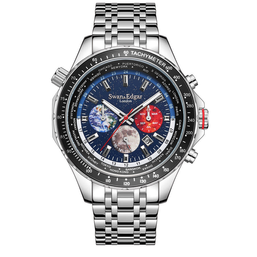Swan & Edgar World Timer Blue Dial Men's Watch SE0059S 756839759328 ...