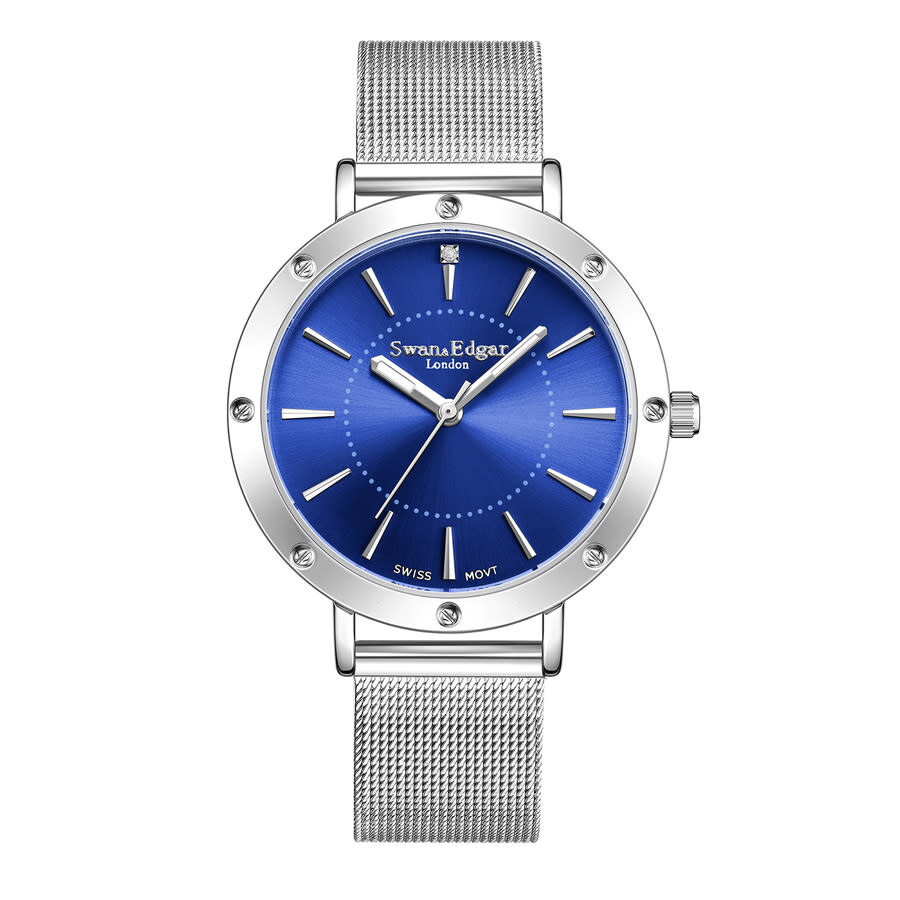 Swan & Edgar Yacht Quartz Blue Dial Ladies Watch SEL021 756839760126 ...