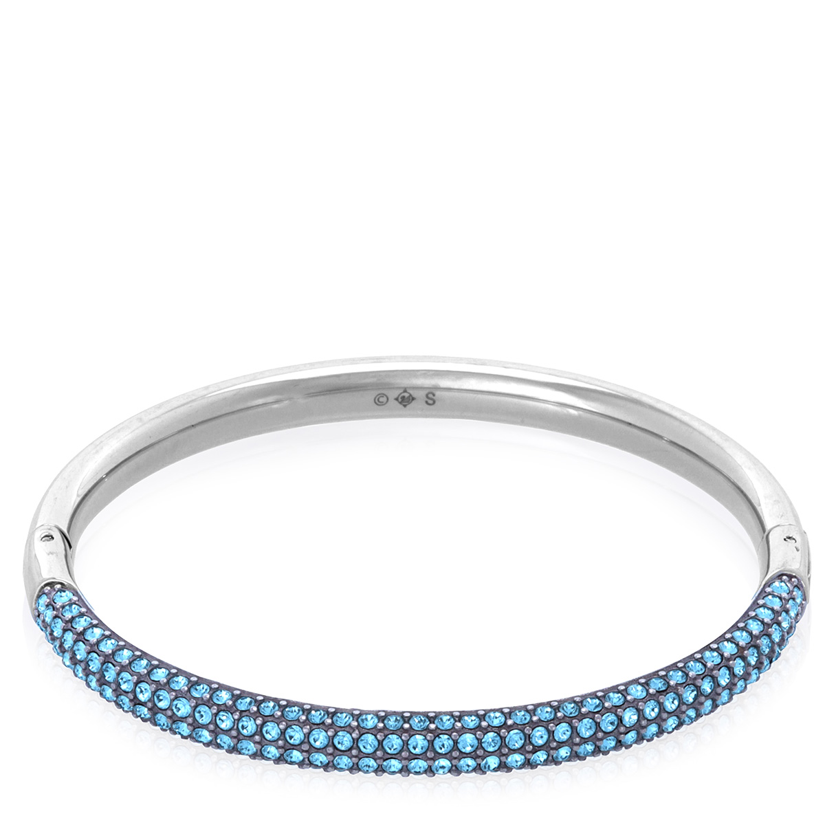 Swarovski Blue Stone Stainless Steel Bangle, Size S 5642920 ...
