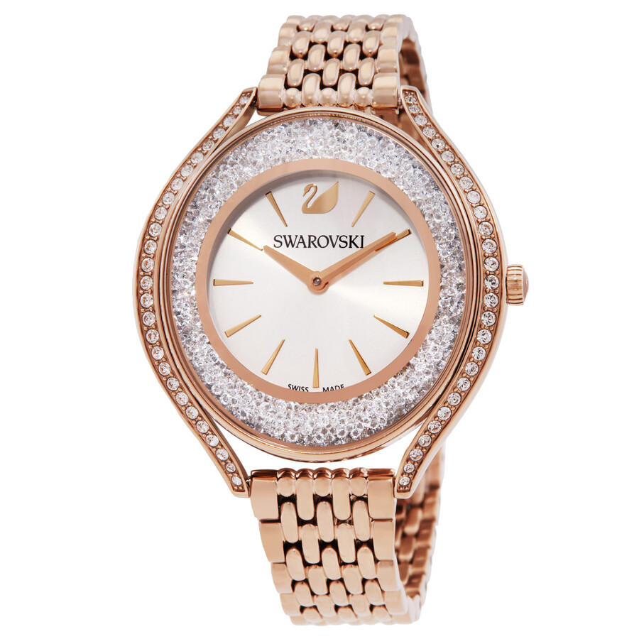Swarovski Crystalline Aura Quartz White Silver Dial Ladies Watch ...