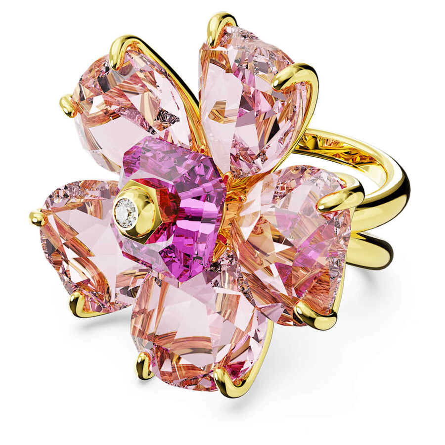 Swarovski Florere Motif Ring Double Shank Gold Shiny Pink, Size 55 (US ...