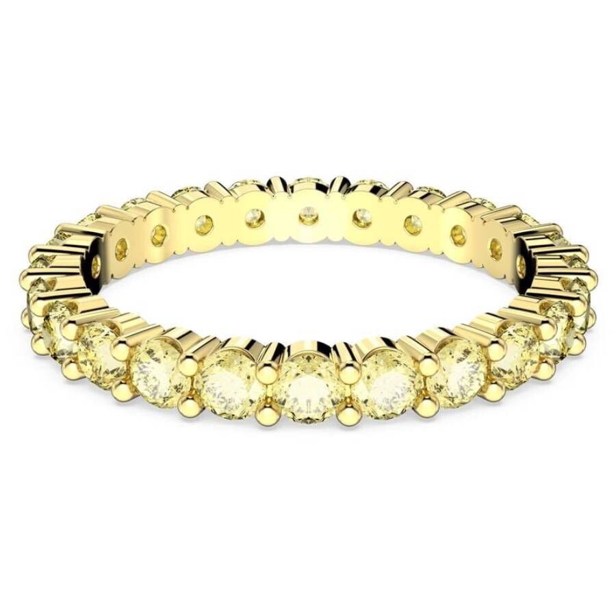 Swarovski Gold,Tone Plated Round Cut Matrix Ring, Brand Size 55 (US 6. ...