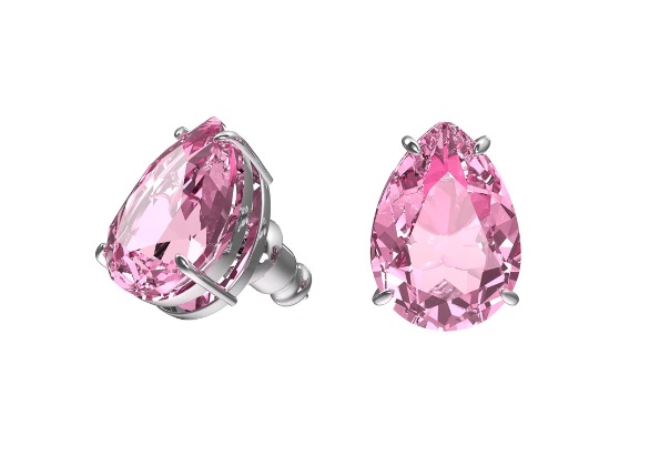 Swarovski Ladies Gema Stud Drop cut Pink Crystal Earrings 5614455 ...