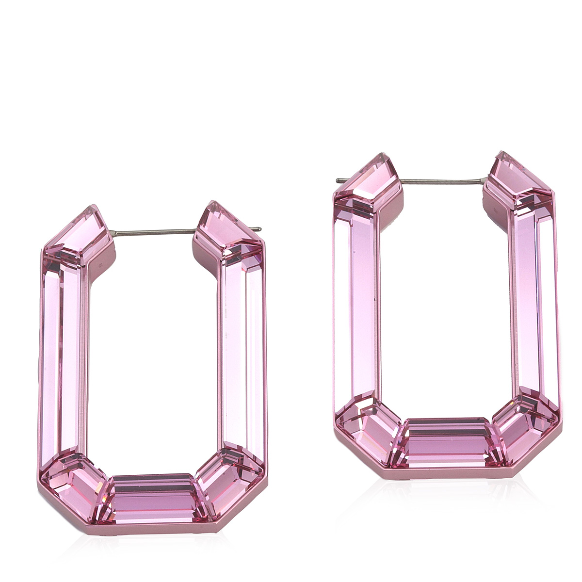 Swarovski Ladies Pink Lucent Hoop Earrings 5633955 9009656339558 ...