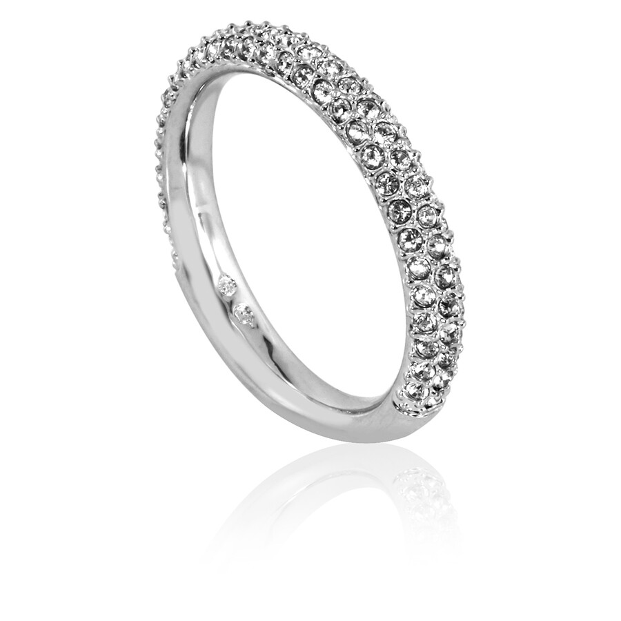 Swarovski Ladies Rhodium Plated Stone Ring, Brand Size 52 (US 5.75 ...