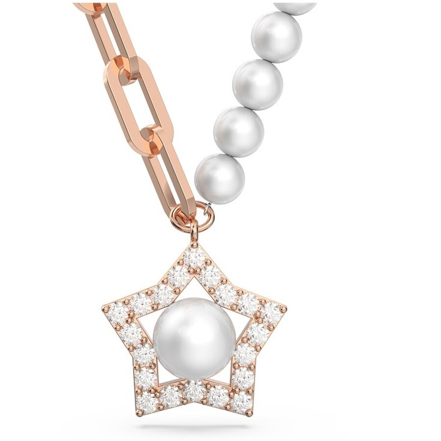 Swarovski Ladies Rose Gold-Tone Plated Pearl Star Necklace 5645381 ...
