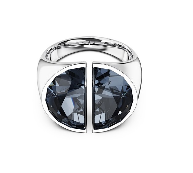 Swarovski Lucent Cocktail Ring Half Cut Rhodium Shiny Grey, Size 60 (US ...
