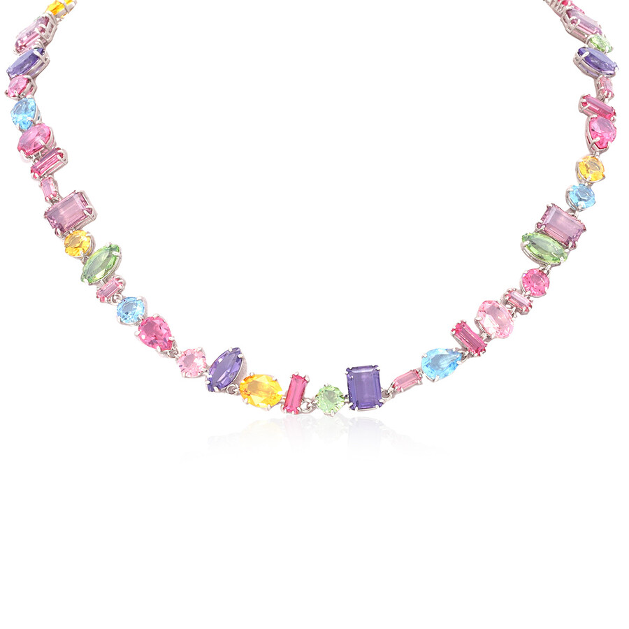 Swarovski Multicolored Rhodium Plated Gema Necklace 5613738 ...