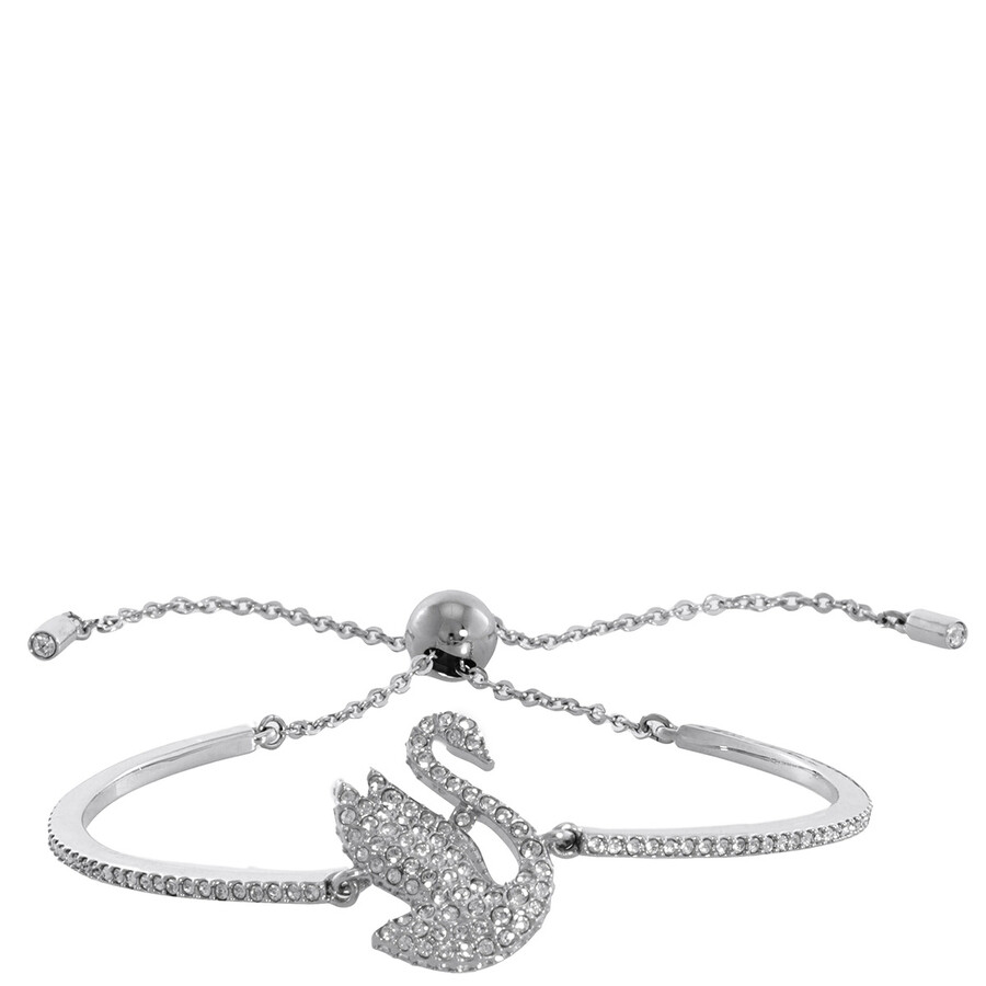 Swarovski Rhodium Plated Iconic Swan Bangle 5649772 - Jewelry, Iconic ...
