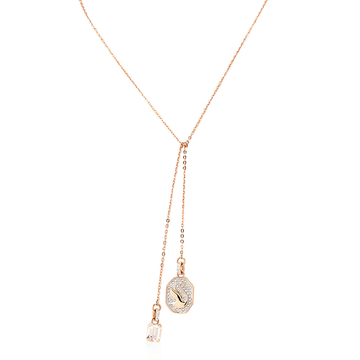 Swarovski Signum Rose Gold-Tone Plated Swam Y Necklace 5628565 ...