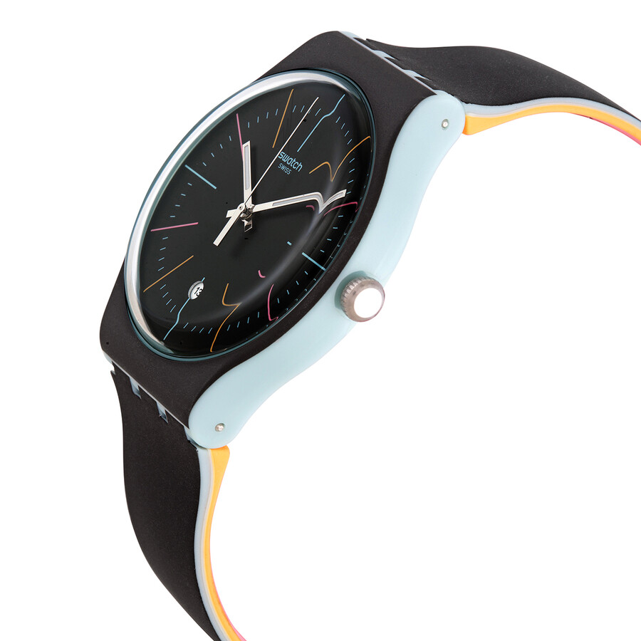 Swatch BLACK LAYERED Quartz Black Dial Unisex Watch SUOS402 - Originals ...
