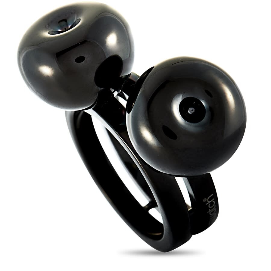 Swatch Cerasum Stainless Steel and Black PVD Ring, Size 5 JRB009 ...