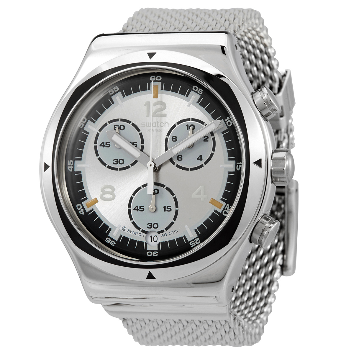 Swatch Chronograph TV Time Silver Dial Men's Watch YVS453MB ...