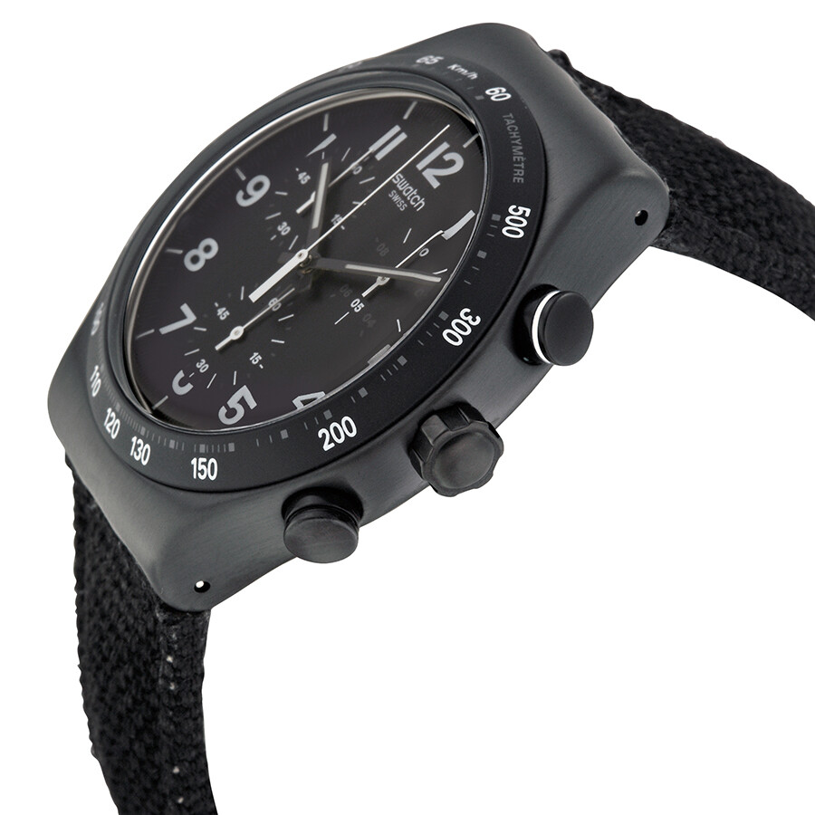 Swatch Destination NYC Chronograph Black Dial Black Canvas Watch Yvb402 ...
