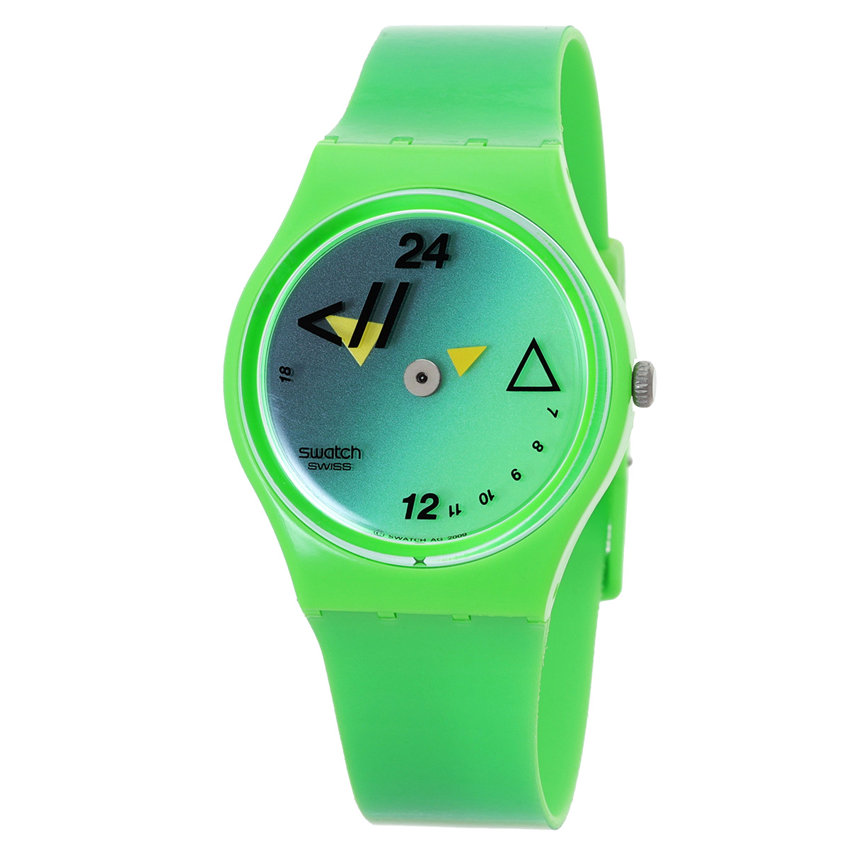 Swatch Fluo Quartz Green Dial Unisex Watch GZ216 054362251617 - Watches ...