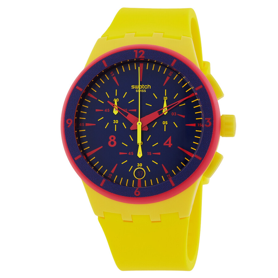 Swatch Glow Loom Chronograph Quartz Blue Dial Men's Watch SUSJ400 ...