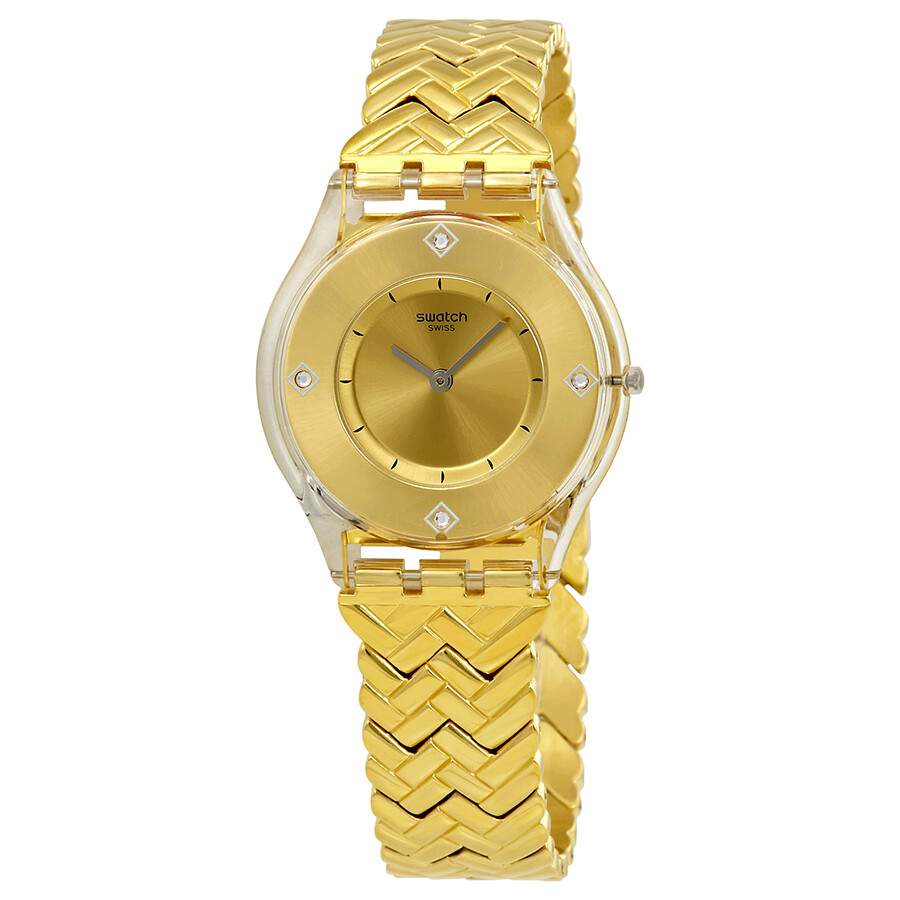 Swatch Golden Street Gold Dial Ladies Watch SFE106G - Watches, Other ...