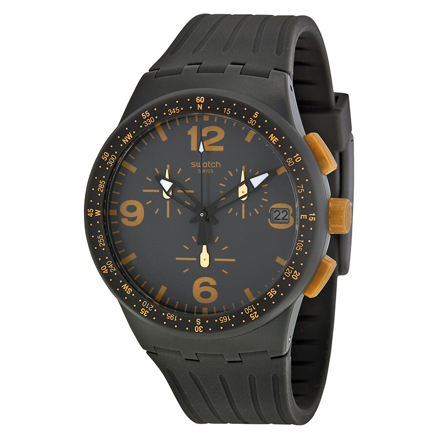 Swatch Gordon Grey Dial Black Silicone Men's Watch SUSA401 ...