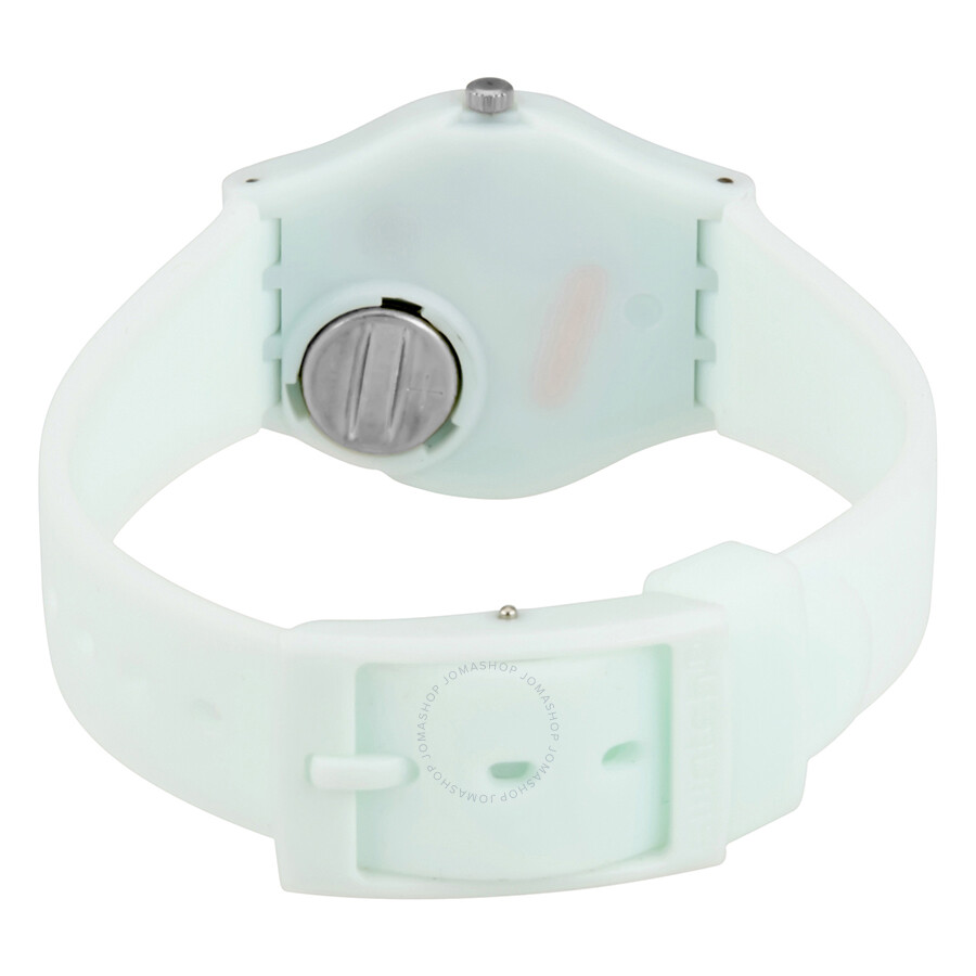 Swatch Greenbelle White Dial White Plastic Ladies Watch LG129 ...
