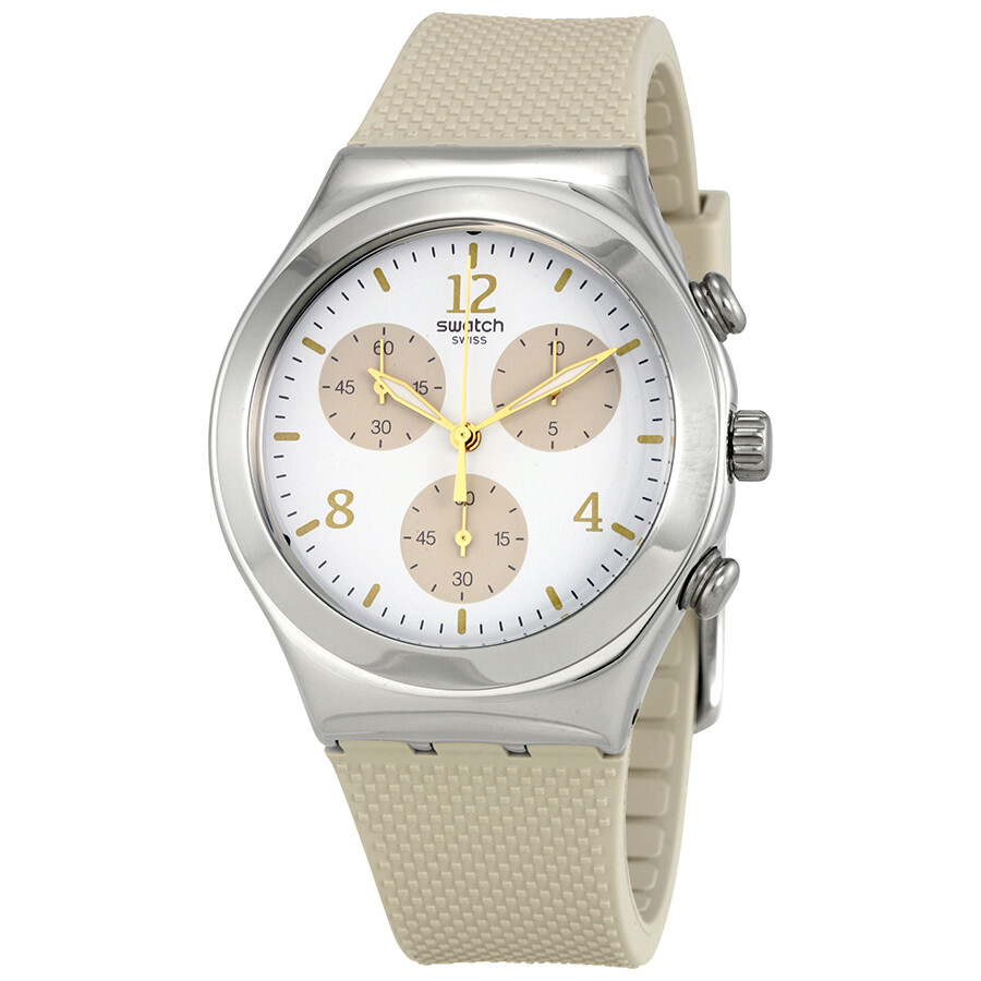 Swatch Hello Pretty White Dial Chronograph Unisex Watch YCS114 ...