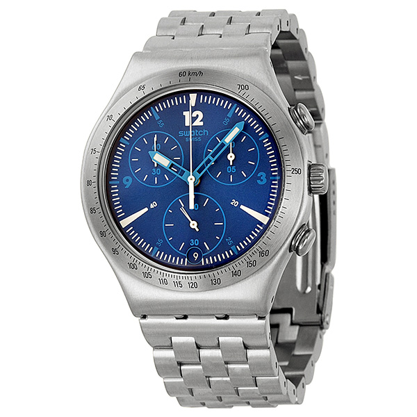 Swatch Irony Rhythmic Blue Chronograph Stainless Steel Men's Watch ...