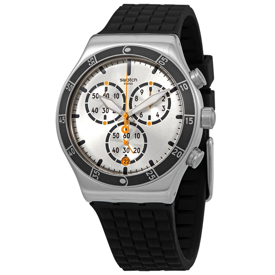 Swatch Jump High Chronograph Quartz Silver Dial Men's Watch YVS420 ...
